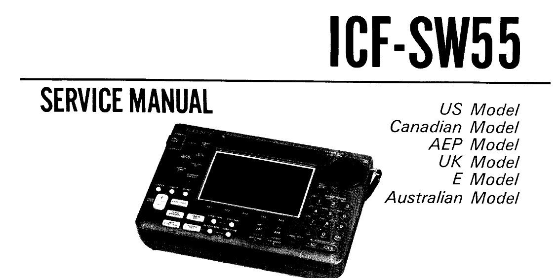 Купить Инструкция Сони для ICF-sw55 инструкция Радио-ремонт, сервис мануал, содержащий схему ...