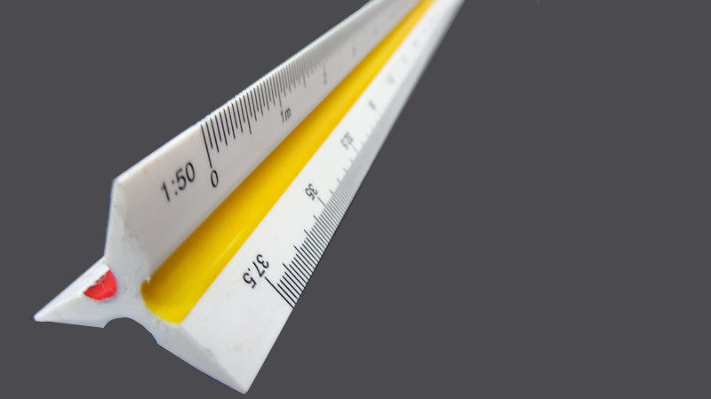 [USD 8.79] A prismatic scale 30cm scale Engineering design instrument ...