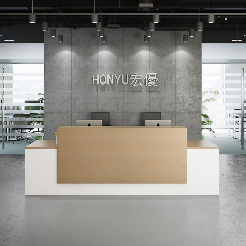 Company desk welcoming front desk reception fashion cash register with ...