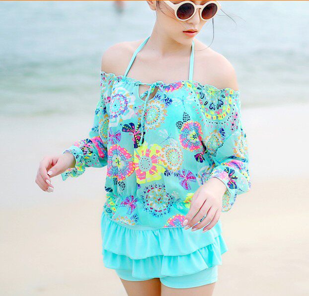 Купить купальник 2015 корейские девушки купальник бикини из трех частей ...