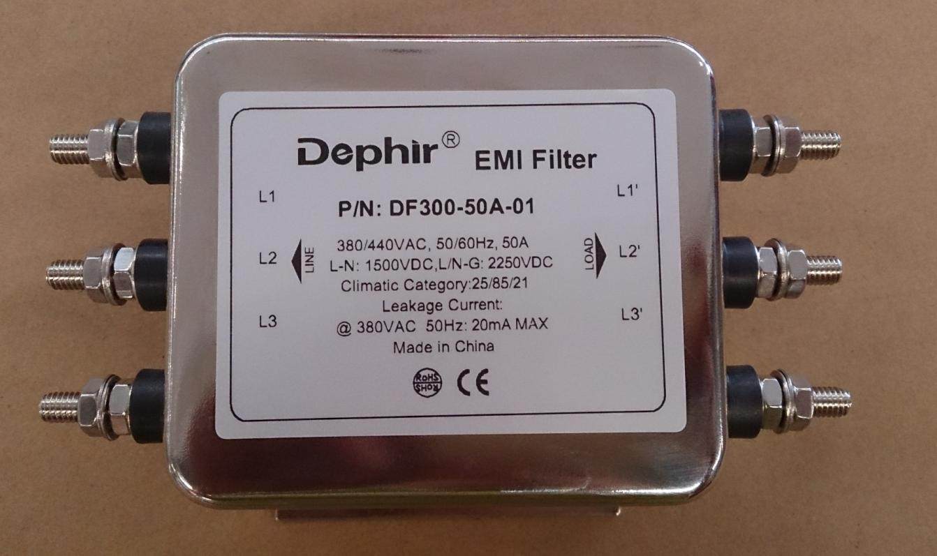 EMI三相三線DF300-50A-01抗幹擾濾波器380V/440V 伺服DF301-50A