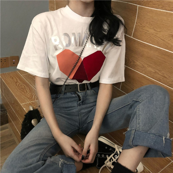 新品情侣装夏装小众设计感2024新款ins国潮短袖t恤女夏季宽松潮牌-Taobao