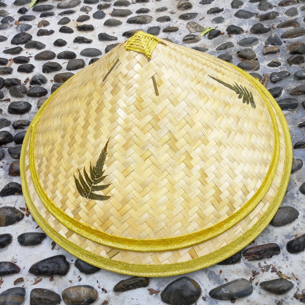 53CM Oversized Bamboo Straw Hat Big Straw Hat Farmer Hat Travel Rain ...