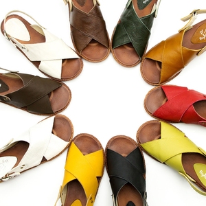 Lu Desi new summer cross with leather sandals female beach casual flat ...