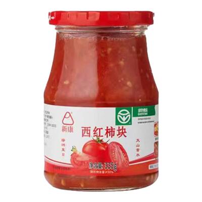 25年新康番茄块新疆新鲜番茄丁罐头番茄酱西红柿成熟无添加335g
