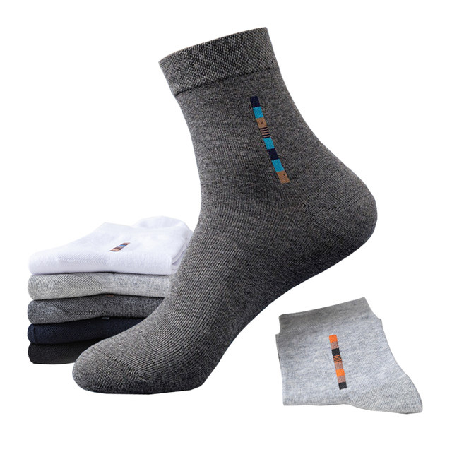 Langsha Socks Men's Mid-calf Pure Cotton Business Casual Socks Four ...