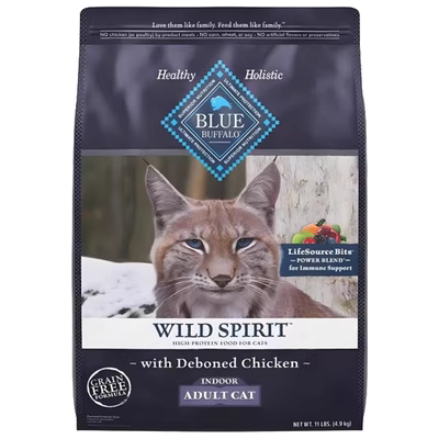 【百】临期蓝馔BlueBuffalo鸡肉去骨无谷原野精灵全价成猫粮4.9kg