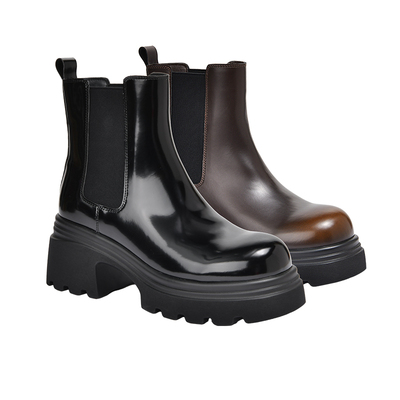 厚底烟筒靴切尔西短靴显瘦