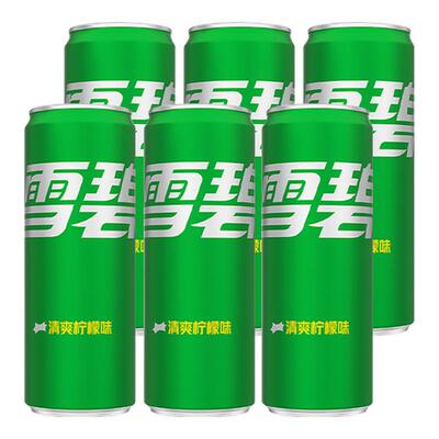 可口可乐经典款雪碧含糖330ml*6罐碳酸饮料汽水bp