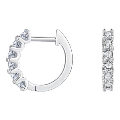 摩典925纯银轻奢高级感镶钻耳圈