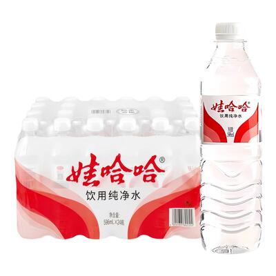 娃哈哈纯净水596ml*12瓶/24瓶整箱装饮用水大瓶娃哈哈晶钻纯净水