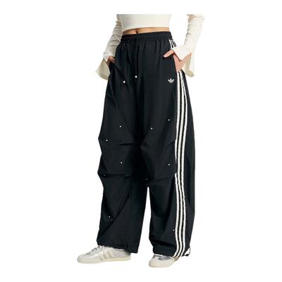 【宋雨琦同款】阿迪达斯三叶草阔腿伞兵工装裤珠饰点缀长裤KS2865