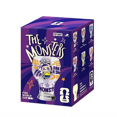 壹号POPMART泡泡玛特拉布布THE MONSTERS × FIFA系列玻璃杯盲盒