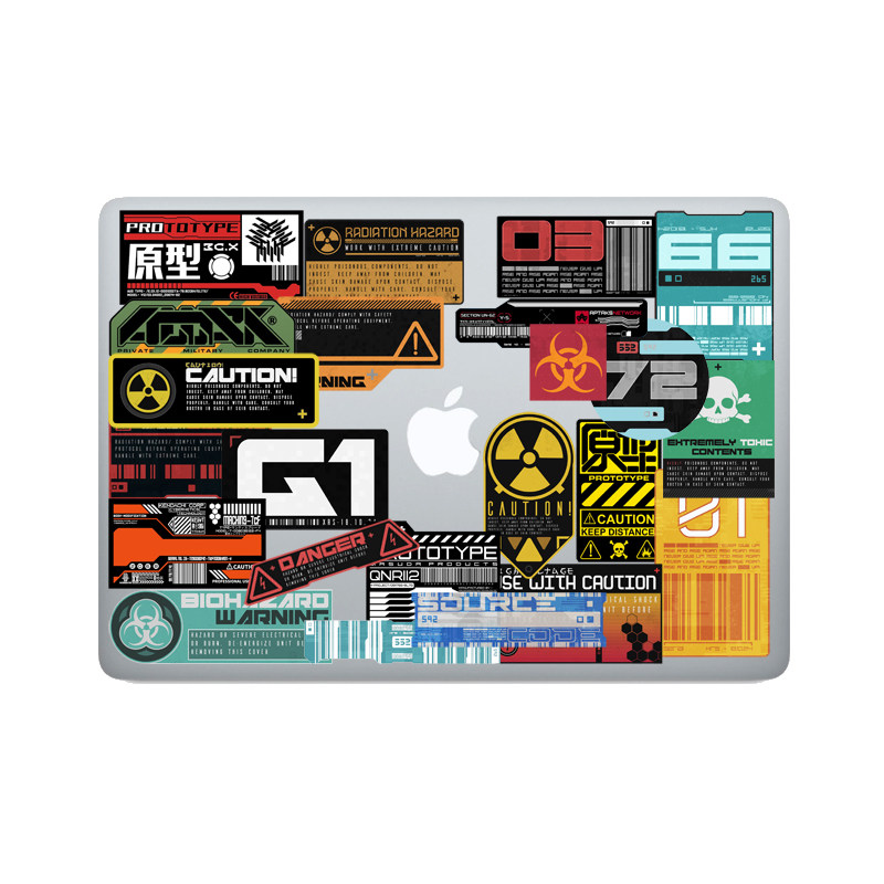 赛博朋克警戒贴纸让我的设备秒变未来战备机 - 好物爆料 - 淘江湖